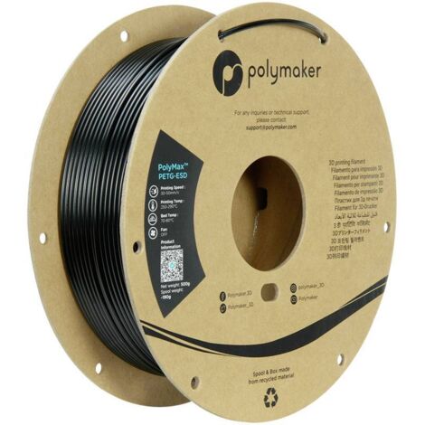 Polymaker PB03002 Filament PETG ESD protection ESD, résiste aux chocs 2.85 mm 500 g noir PolyMax ...