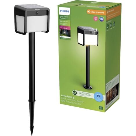 Lampadaire d'extérieur solaire Philips LED 929004631901 Ezra LED LED intégrée 1.8 W noir