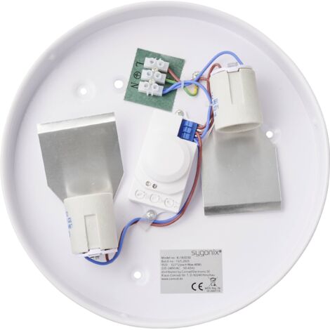 Sygonix SY-5844660 Plafonnier avec détecteur de mouvements E27 blanc ...