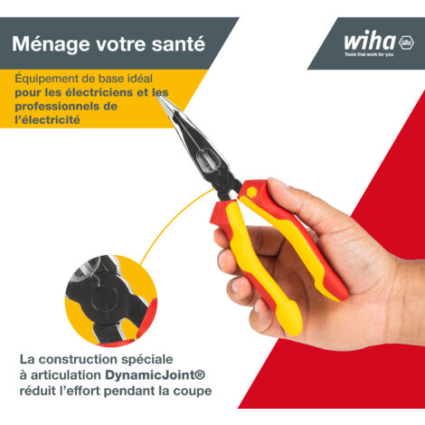 Wiha Pince demi-ronde Professional electric avec taillant, forme courbe ...