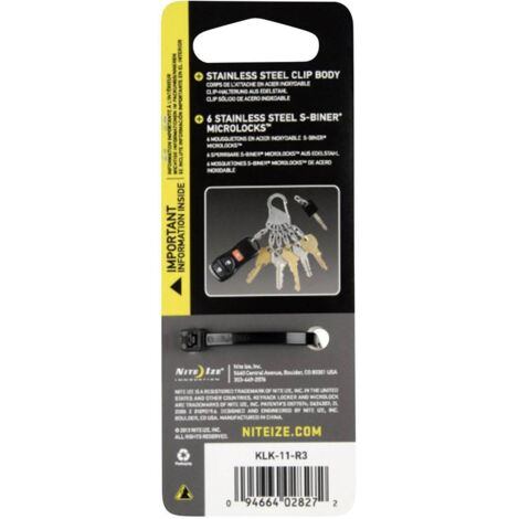 Mousqueton pour clé NITE Ize NI-KLK-11-R3 argent 1 pc(s)