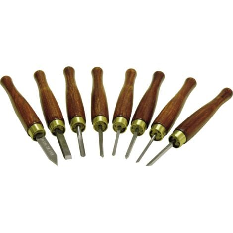 JEU 8 PCS MICRO GOUGES CISEAUX DE TOURNAGE POUR BOIS TOUR HOLZMANN HM8TLG