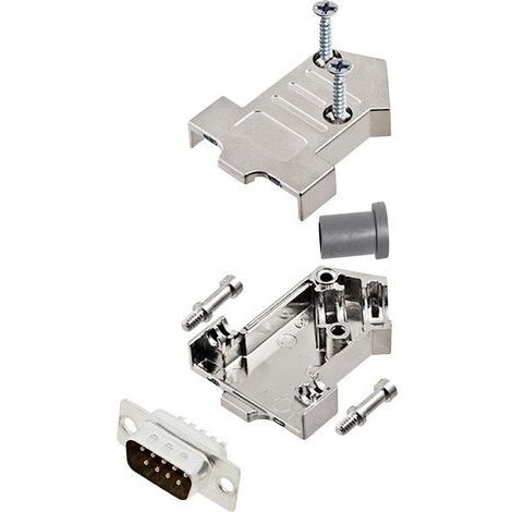 Kit embase SUB-D mâle Nombre de pôles: 9 encitech D45NT09-M-DMP-K 6355-0072-11 45 ° fût à souder ...