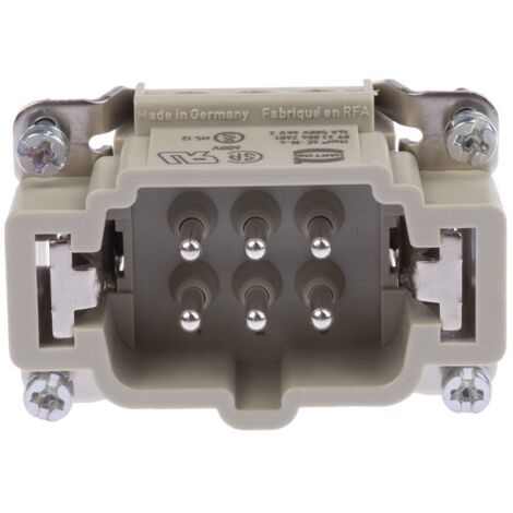 HARTING 09330062601 Insert mâle Han® E 6 + PE raccord à vis 1 pc(s) D19131