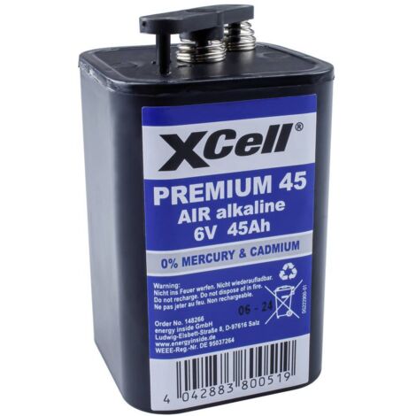 XCell Premium 45 Pile spéciale 4R25 contact à ressort zinc-air 6 V ...