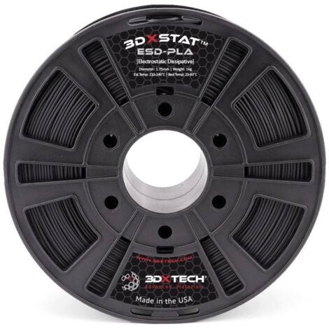 3D Xtech PLA2030750BK0 3DXSTAT Conductive ESD Filament PLA inodore, résiste aux chocs 2.85 mm ...
