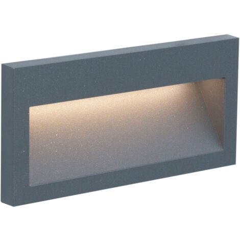 FORLIGHT Medi Foco Empotrable de Pared Exterior Rectangular LED Blanco cálido 3000K