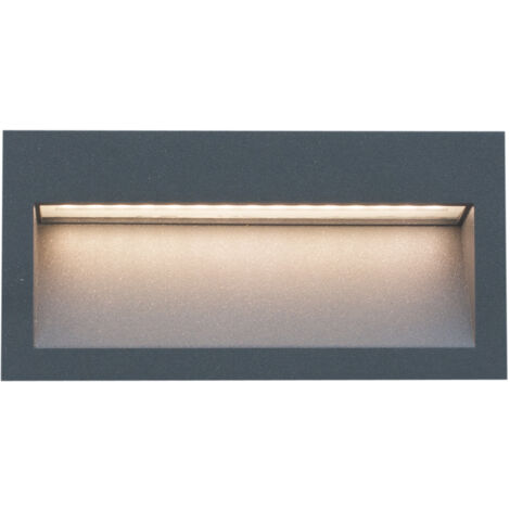 FORLIGHT Medi Foco Empotrable de Pared Exterior Rectangular LED Blanco cálido 3000K