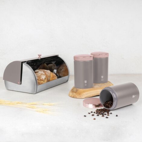 Berlinger Haus Caja de Pan con Juego de 3 Botes, Acero Inoxidable ...