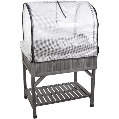 mgc24 Hochbeet VegTrug mit Haube 78x58x129cm grau