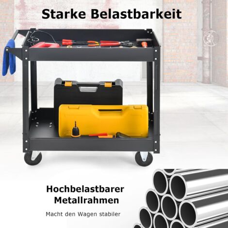 GOPLUS 2 Etagen Werkzeugwagen, multifunktionaler Materialwagen aus ...