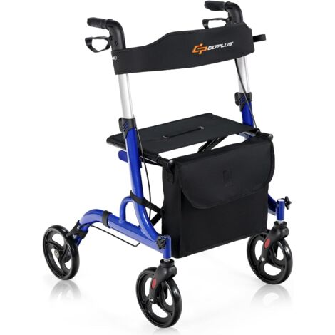 GOPLUS Rollator faltbar, höhenverstellbare Gehhilfe inkl. Griffe & Sitz ...