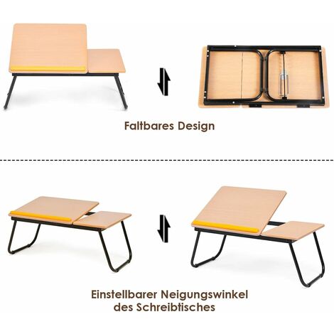 GOPLUS Laptoptisch, Schreibtisch Bett, Computertisch Klappbar ...