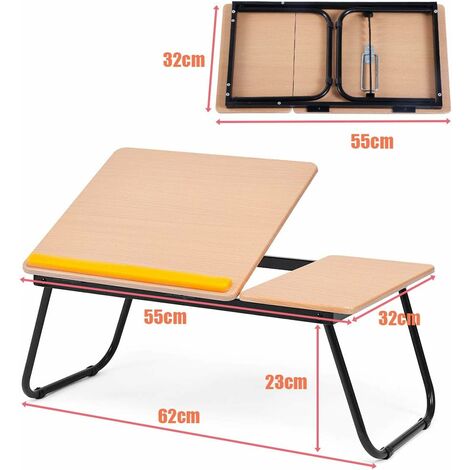 GOPLUS Laptoptisch, Schreibtisch Bett, Computertisch Klappbar ...