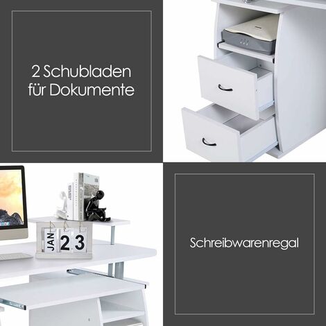 GOPLUS Computertisch, Schreibtisch, Bürotisch mit Tastaturauszug ...