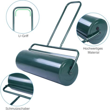 GOPLUS Rasenroller, Rasenwalze befüllbar 63L Füllvolumen, Handwalze ...