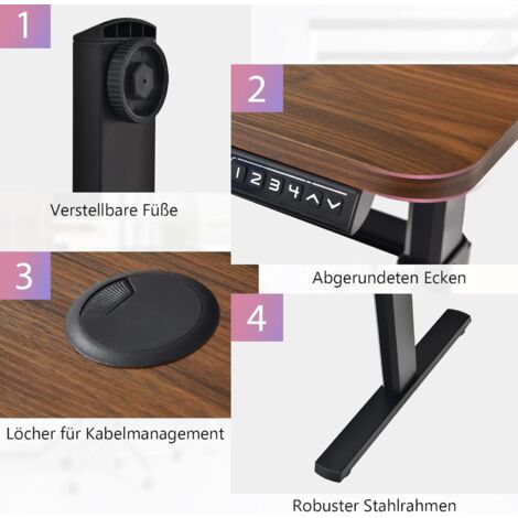 GOPLUS Hoehenverstellbarer Schreibtisch, Elektronischer Computertisch ...