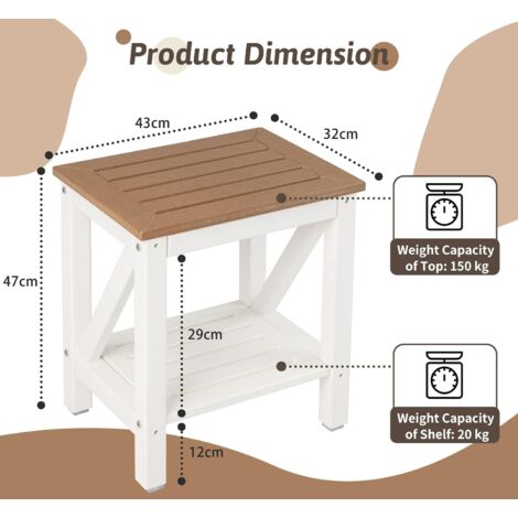GOPLUS 2-stufige Duschbank, Duschhocker mit Ablage, Badezimmer ...