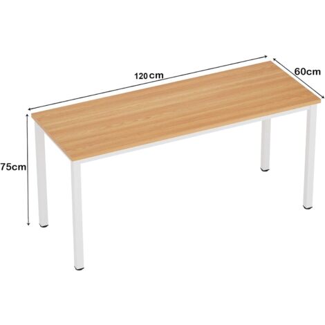 Table de bureau multimédia design scandinave 120 cm bois et blanc ...
