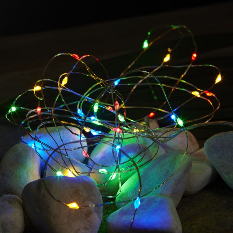 LED-Draht-Kette "Dew Drops", 40 bunte LED