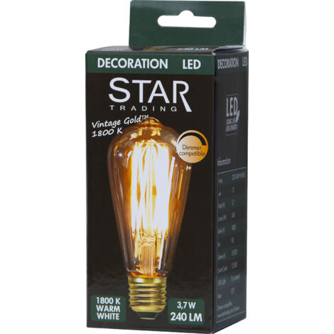 Decoration LED "Vintage Gold", E27, 1800 K, A+