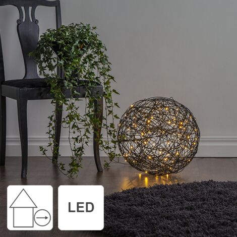 LED-3D Kugel "Trassel", schwarz, Aluminium, 37 cm