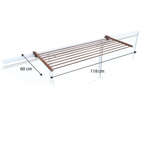 Étendoir de balcon rabattable, séchoir à linge pour rambarde extérieur ...