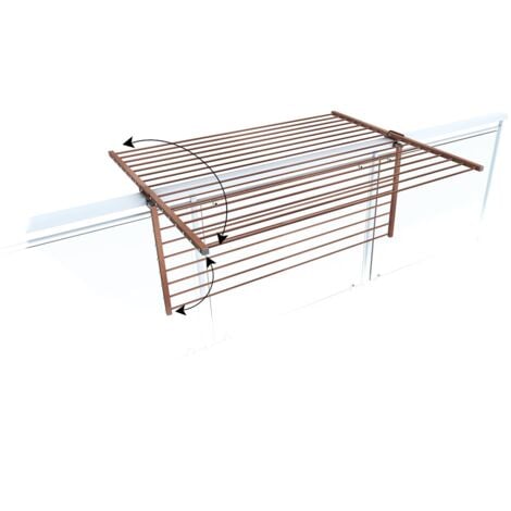 Étendoir de balcon rabattable, séchoir à linge pour rambarde extérieur ...