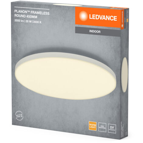 LEDVANCE Planon Frameless Round frameless panel light in white with ...