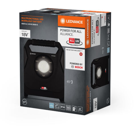 LEDVANCE work light with swivelling head, battery-operated, Power for ...