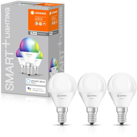 LEDVANCE 3x lot de Lampe LED intelligente avec technologie WiFi, douille E14, dimmable, couleur ...