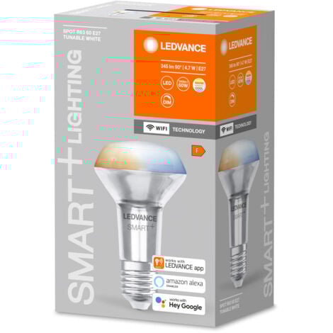 LEDVANCE Smart LED R63 spot lamp avec Wifi, culot E27, couleur de la lumière modifiable (2700 ...