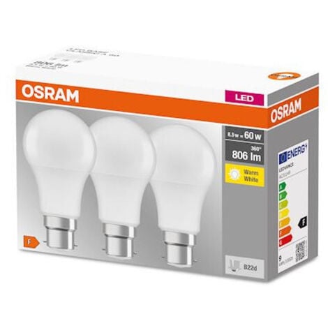OSRAM LED BASE CLASSIC A / Lampe LED, ampoule de forme classique, avec un culot à baïonnette ...