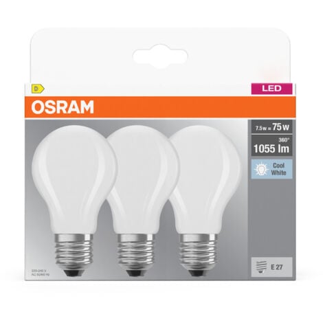 OSRAM LED BASE Classic A75, ampoules LED à filament dépoli en verre pour culot E27, forme ...