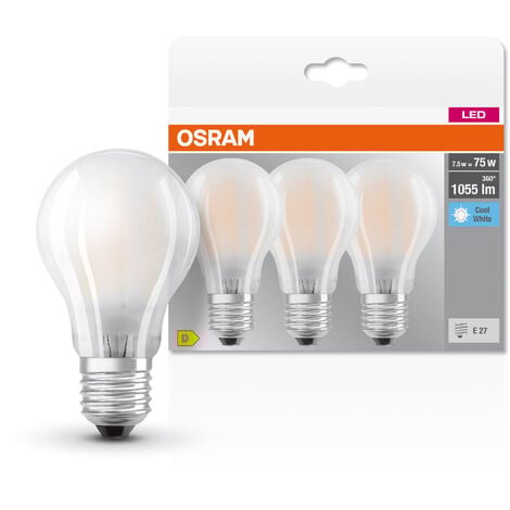 OSRAM LED BASE Classic A75, ampoules LED à filament dépoli en verre pour culot E27, forme ...
