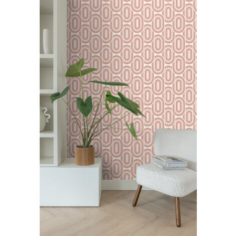 Papier peint motifs baroques roses style ancien ESTAhome pour chambre ...