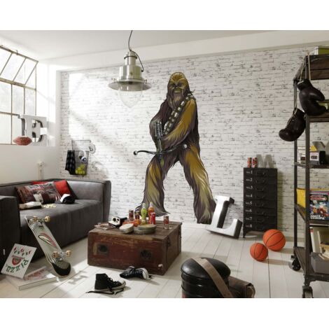 sticker mural Star Wars Chewbacca XXL marron - Disney
