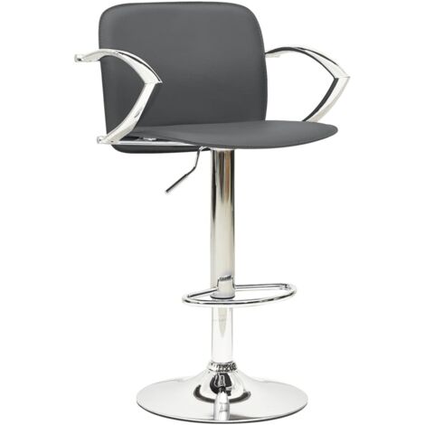 Barhocker 2 Stk. Grau Kunstleder