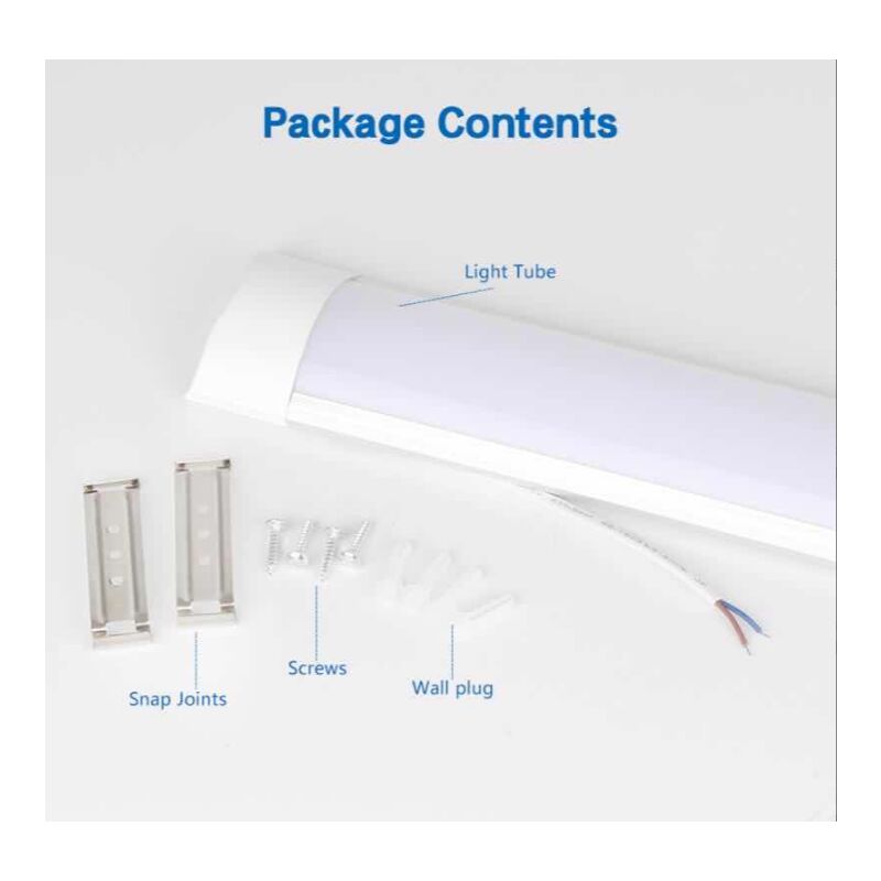 4PCS LED Batten Tube Light 4FT Lineare Slimline Pannello Plafoniere ...