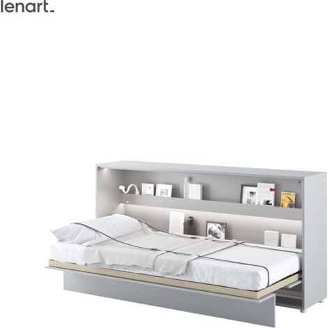 Lenart Lit escamotable BED CONCEPT 06 90x200 horizontal gris mat