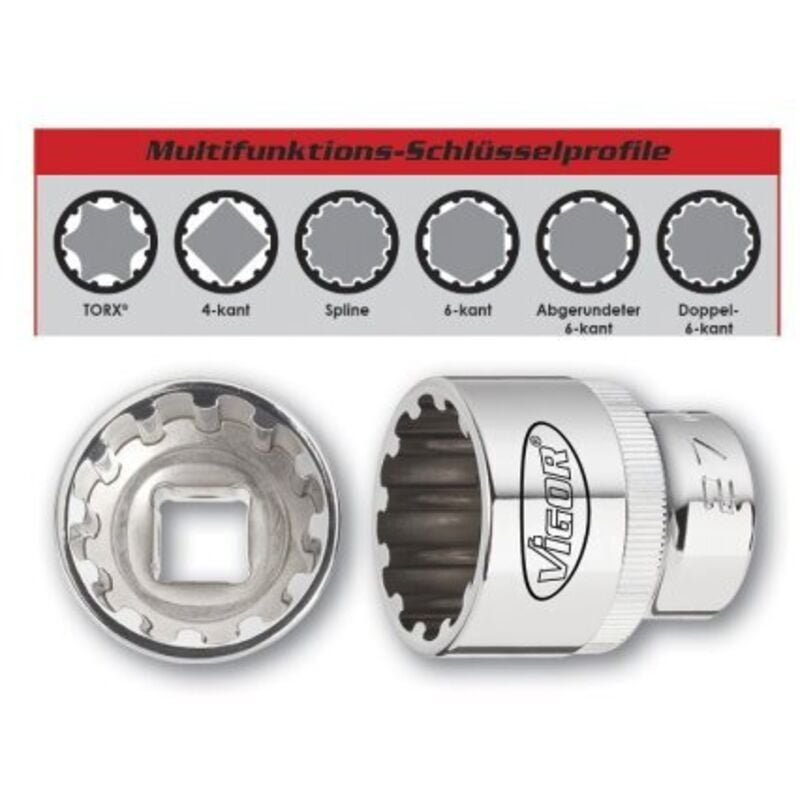 Steckschlüssel-Einsatz 1/2" SW 18 Multiprofil