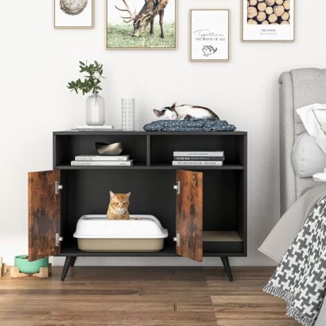 GOPLUS Mobile per Lettiera per Gatti, Mobile Lettiera Gatto con ...