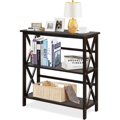 GOPLUS Libreria in Legno a 3 Piani, Scaffale in Piedi, Scaffale da ...