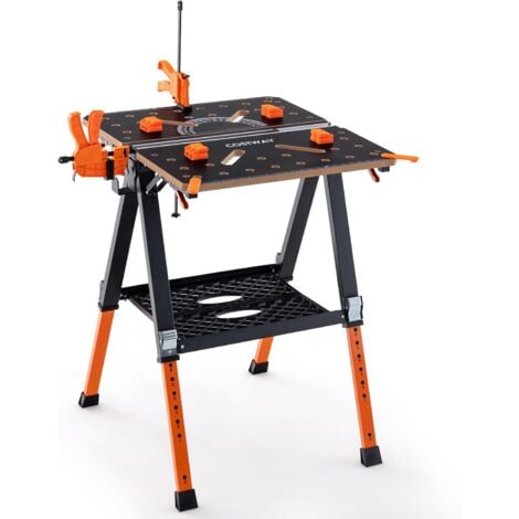 GOPLUS Banco da Lavoro 2-in-1 e Cavalletto, Tavolo da Lavoro Pieghevole ...