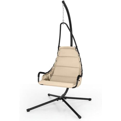 GOPLUS Sedia Altalena con Supporto, Sedia Sospesa da Interno ed Esterno ...