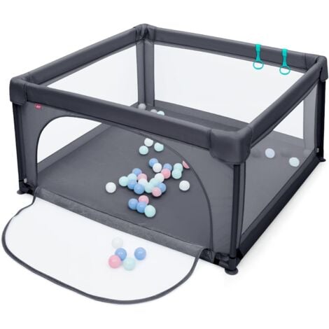 GOPLUS Box per Bambini 120 x 120 x 68 cm, Recinto in Rete con 50 ...
