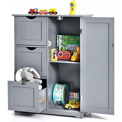 GOPLUS Mobile con Cassetti in legno, 3 Cassetti e un Scomparto ...