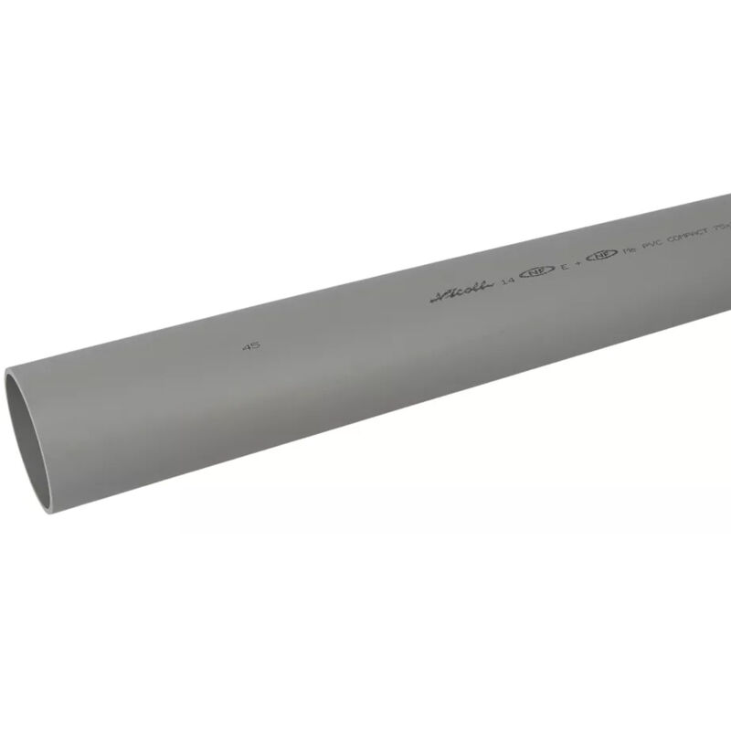 Tube PVC compact non prémanchonné - diamètre 75 mm - 1 mètre - ép. 3 mm ...