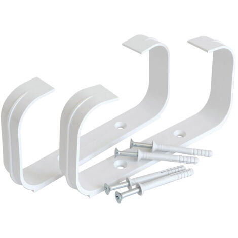 2 étriers blanc pour tube Ventilation Rectangulaire 150 x 70 mm + Vis 5 ...
