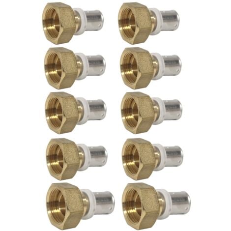 Lot de 10 raccords multicouche à sertir femelle écrou libre (20/27) 3/4" - Ø16x2,0-MULTIPEX